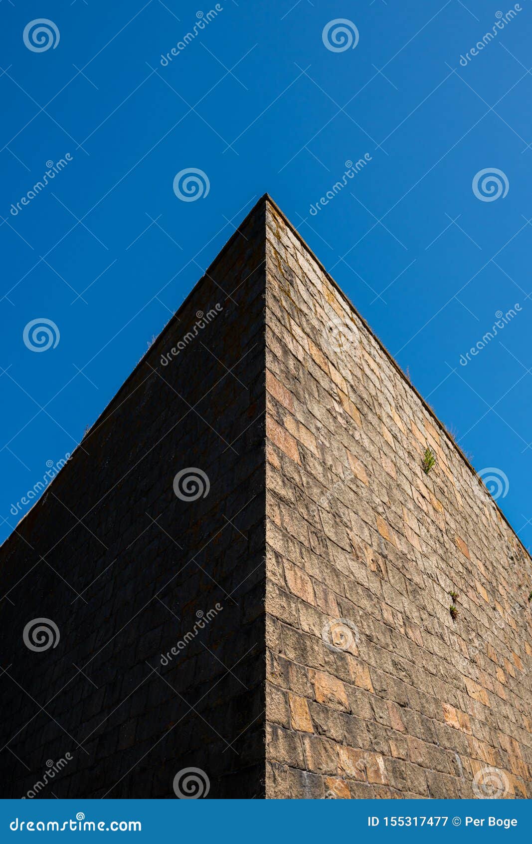 Abstract Architecture Outdoors. Sharp Angle of an Old Massive Stone ...