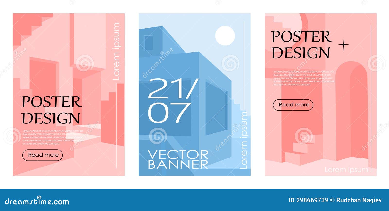 Abstract Architecture Posters Vector Set Stock Illustration ...