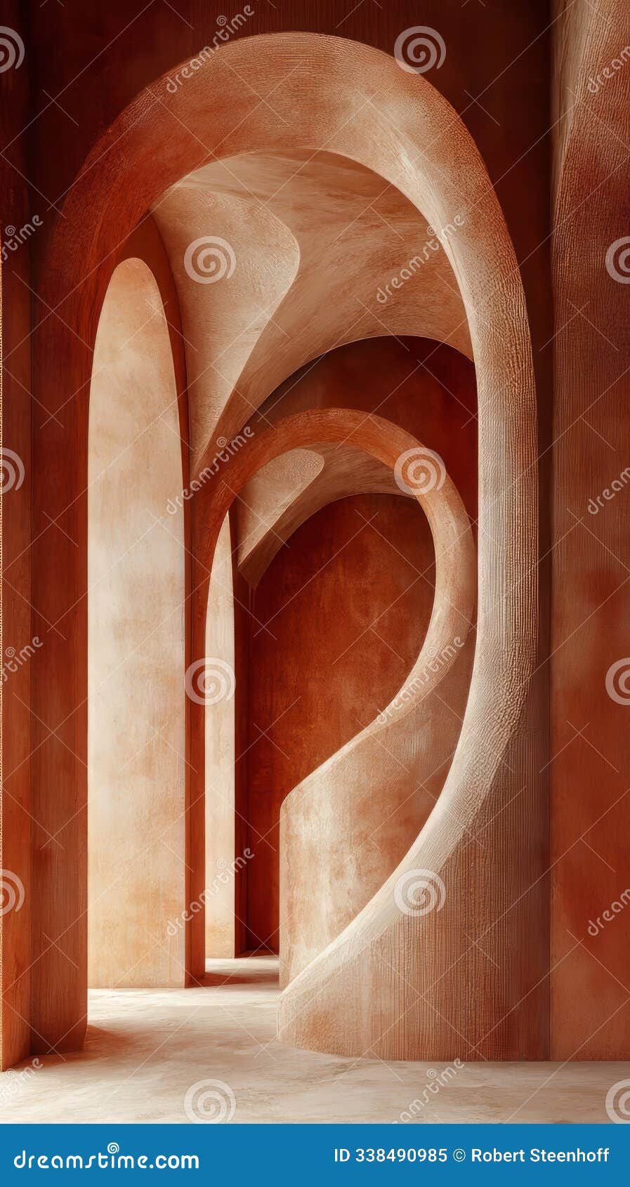 Abstract Architecture with Terracotta Arches. Stock Illustration ...