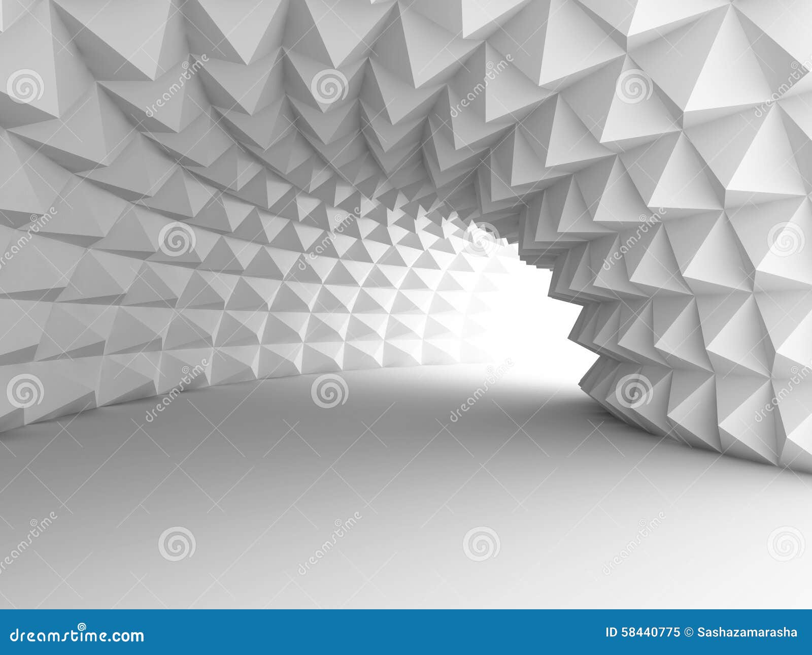 Abstract Architecture Tunnel with Light Background Stock Illustration ...
