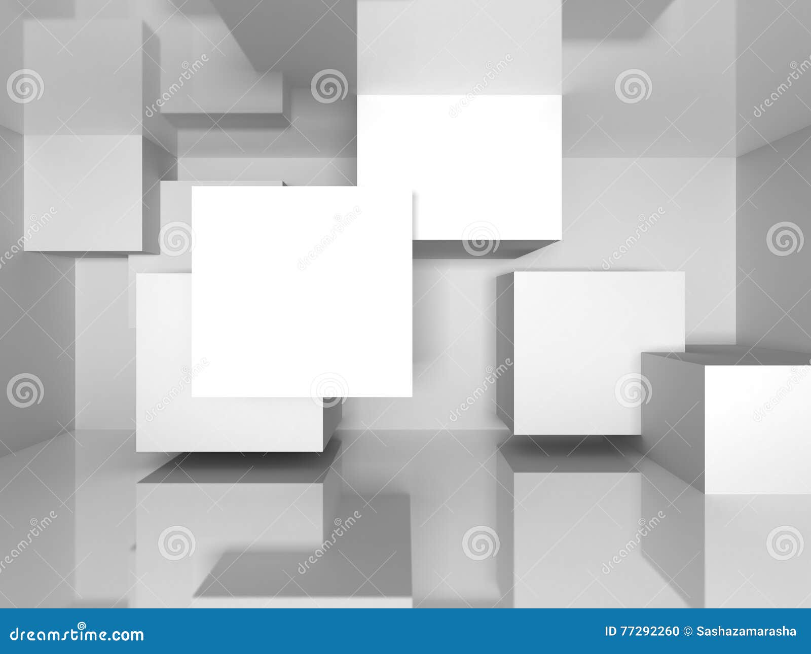 Abstract Architecture White Blocks Background Stock Illustration ...