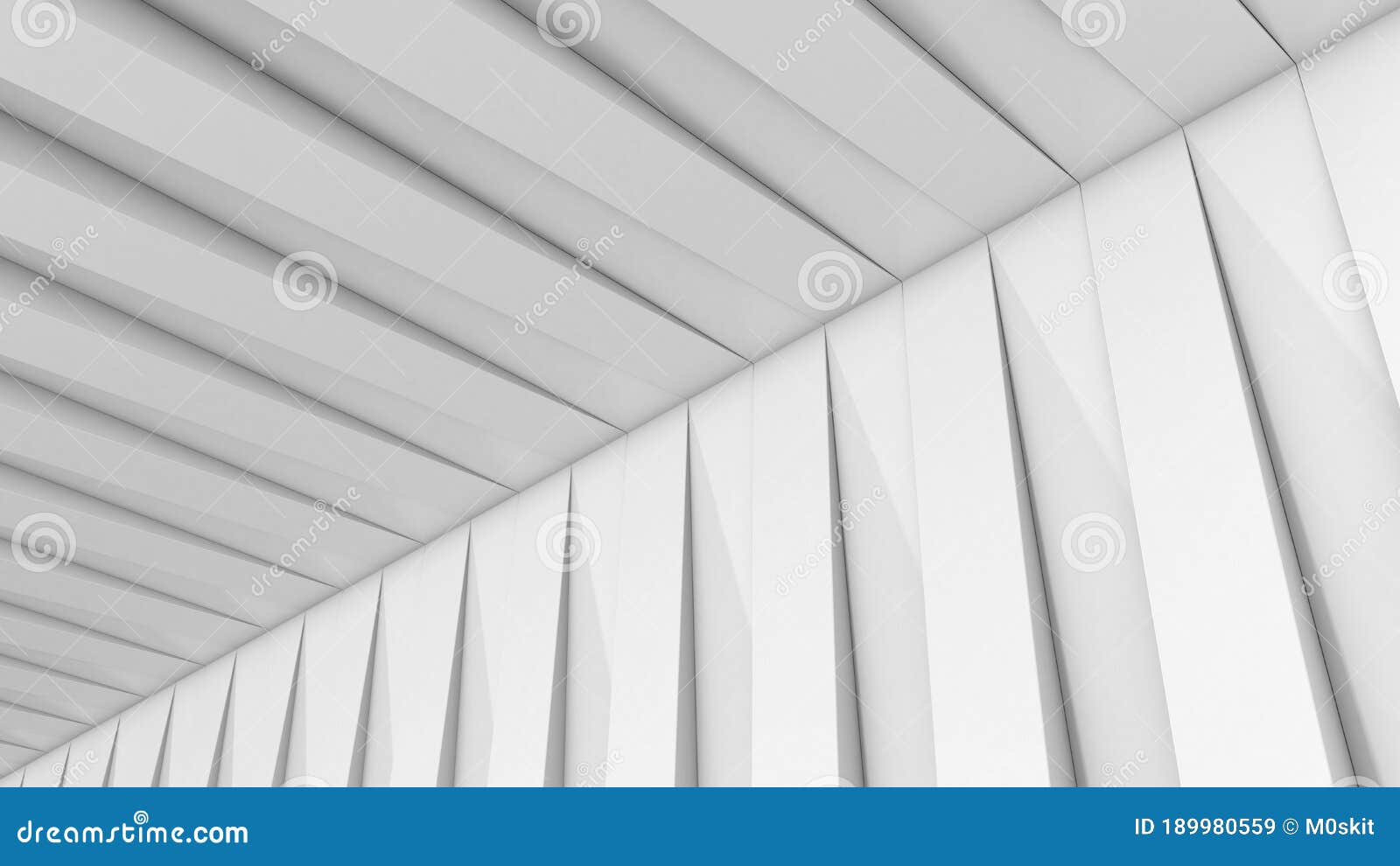 Abstract Architecture. White Columns Background. 3D Render. Stock ...