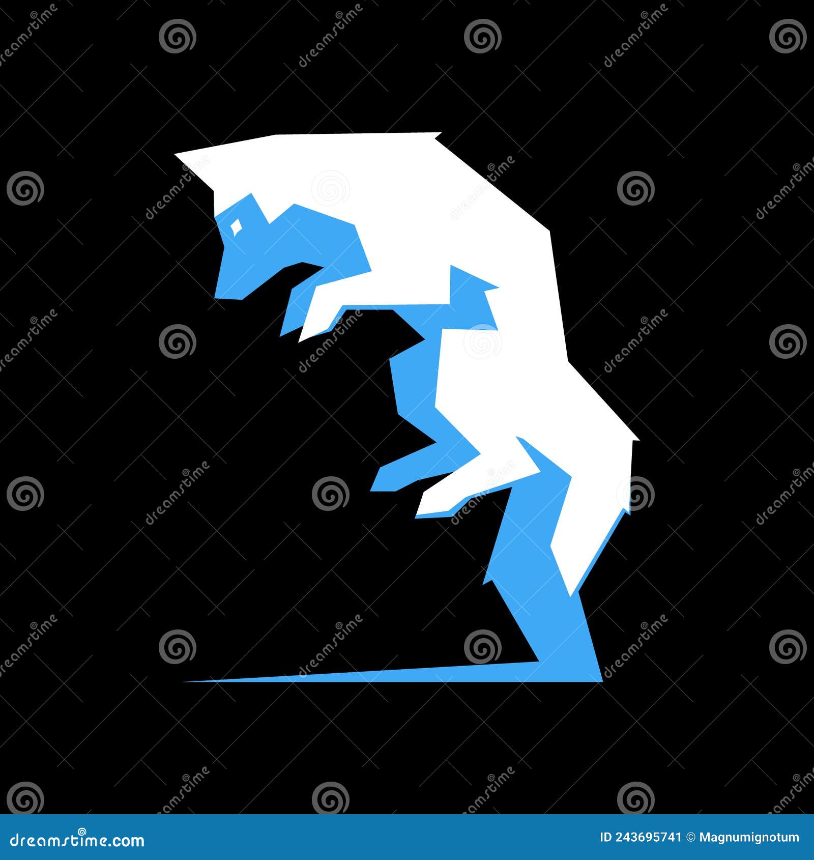 Arctic Fox Symbol on Black Backdrop Stock Vector - Illustration of ...