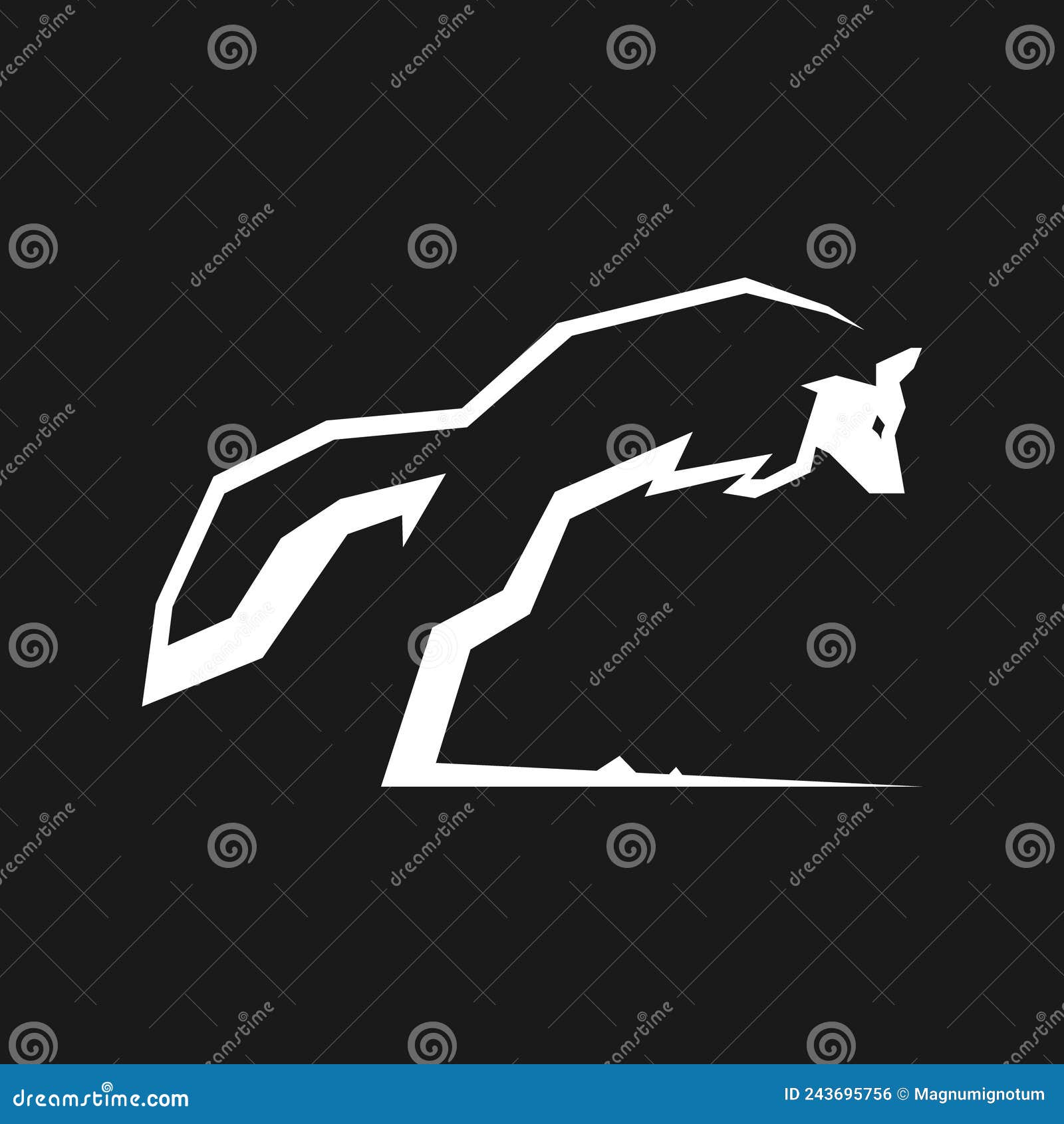 Arctic Fox Symbol on Black Backdrop Stock Vector - Illustration of ...