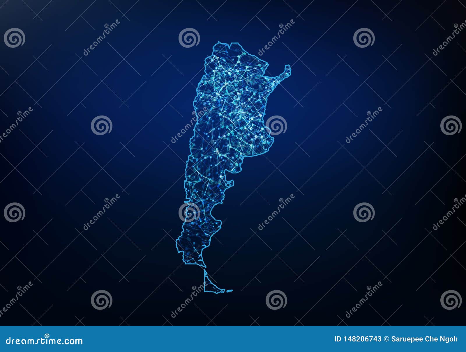 Abstract of Argentina Map Network, Internet and Global Connection ...