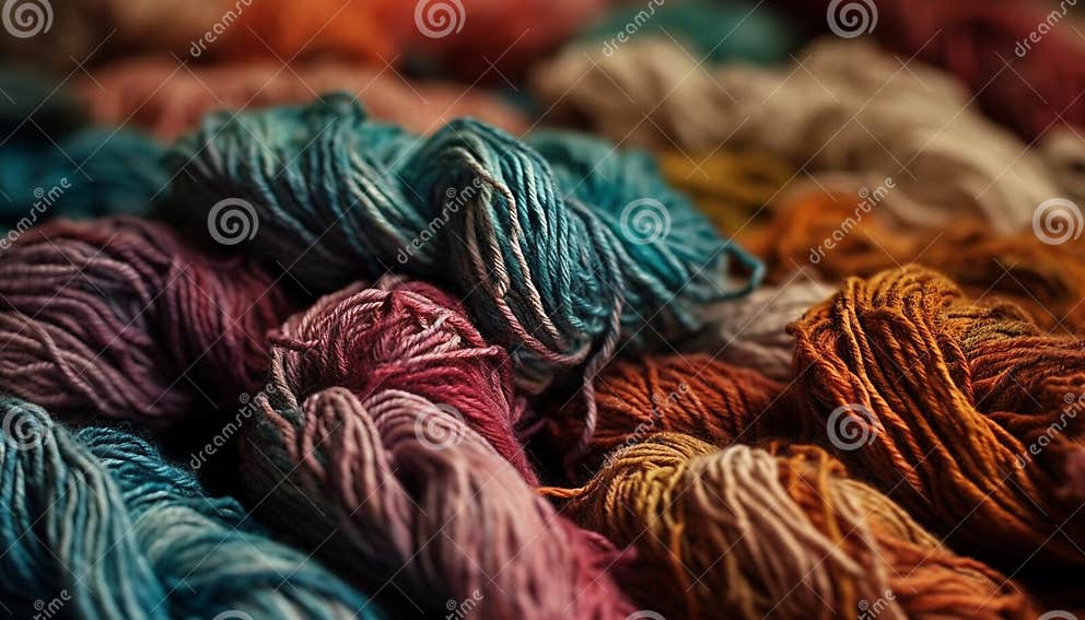 Abstract Arrangement of Colorful Wool Spools for Creative Knitting ...