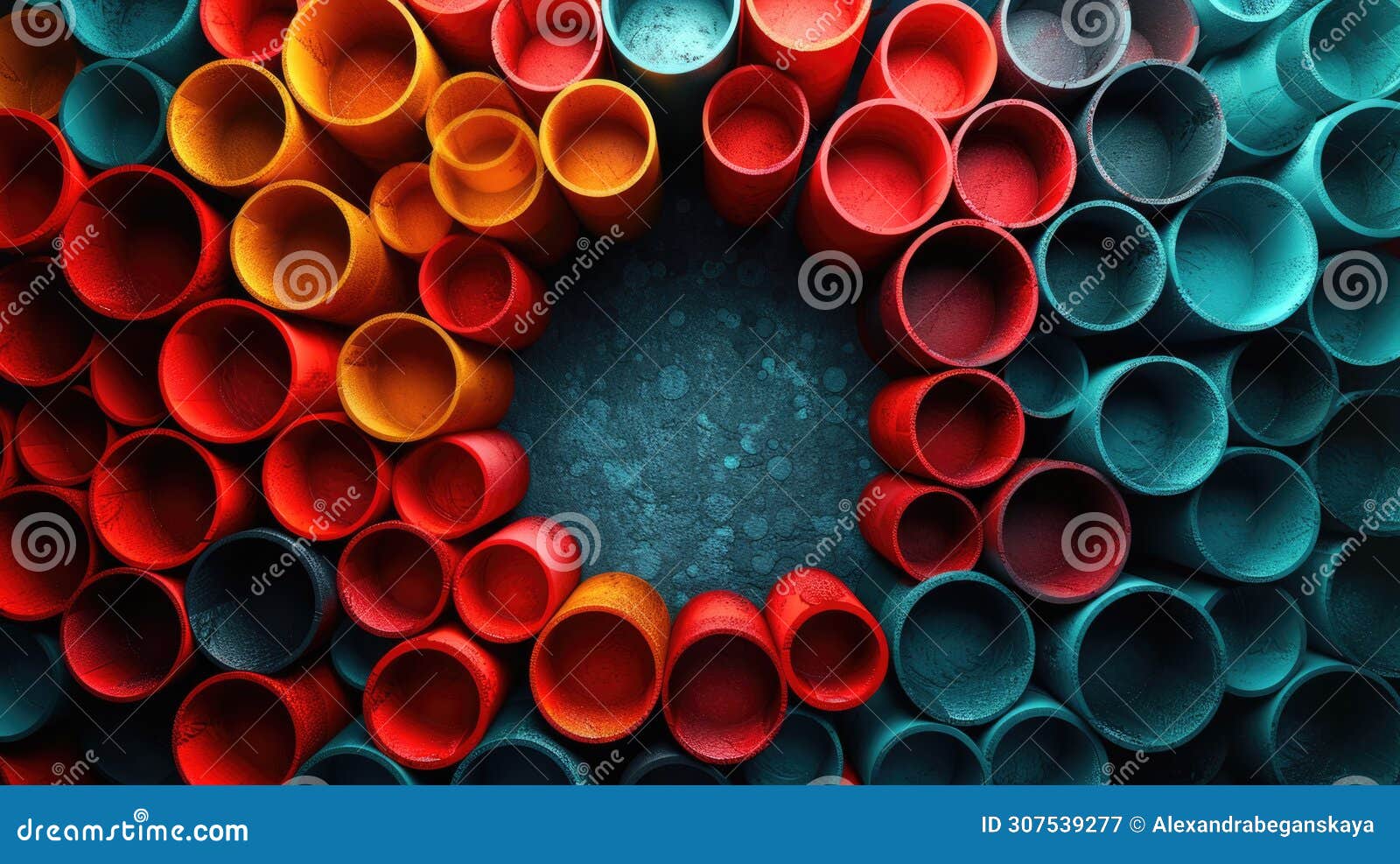 Abstract Arrangement of Multi-colored Rolled Paper Tubes Stock ...