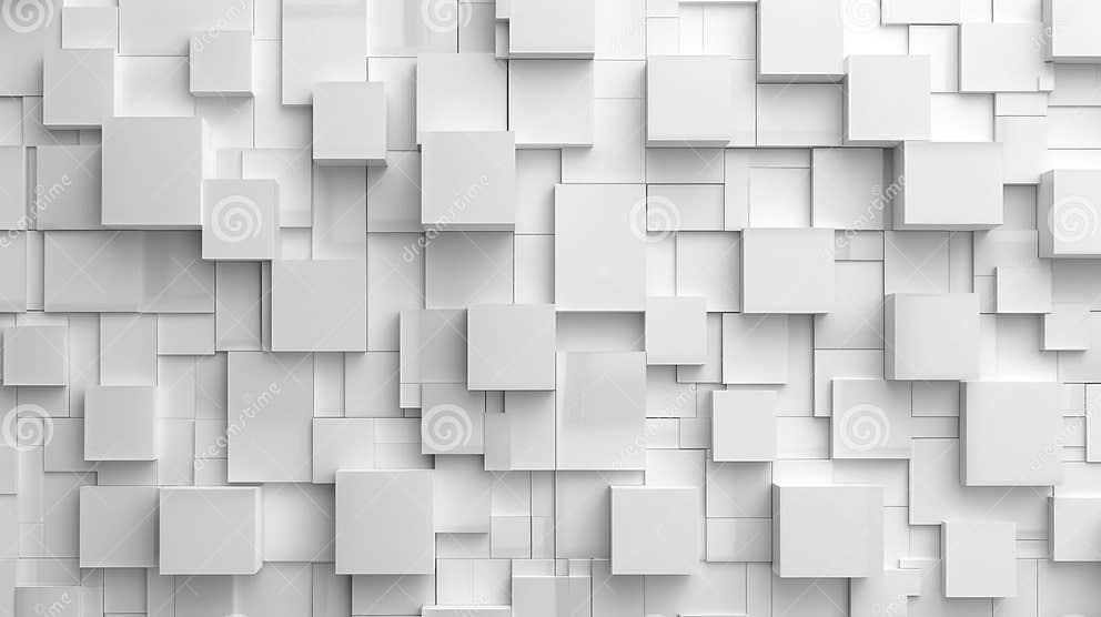 Abstract Arrangement of White Rectangular Panels with Different Depths ...