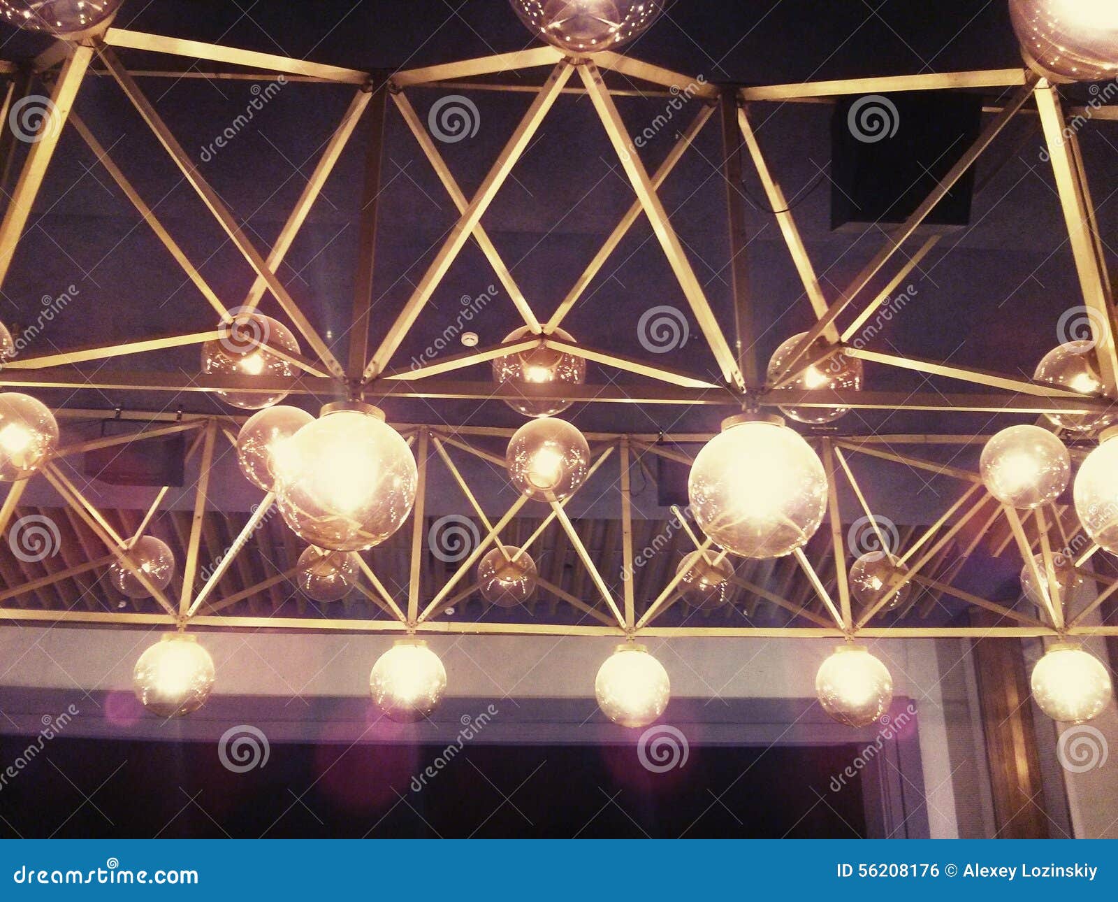 Abstract array of lamps stock photo. Image of ceiling - 56208176