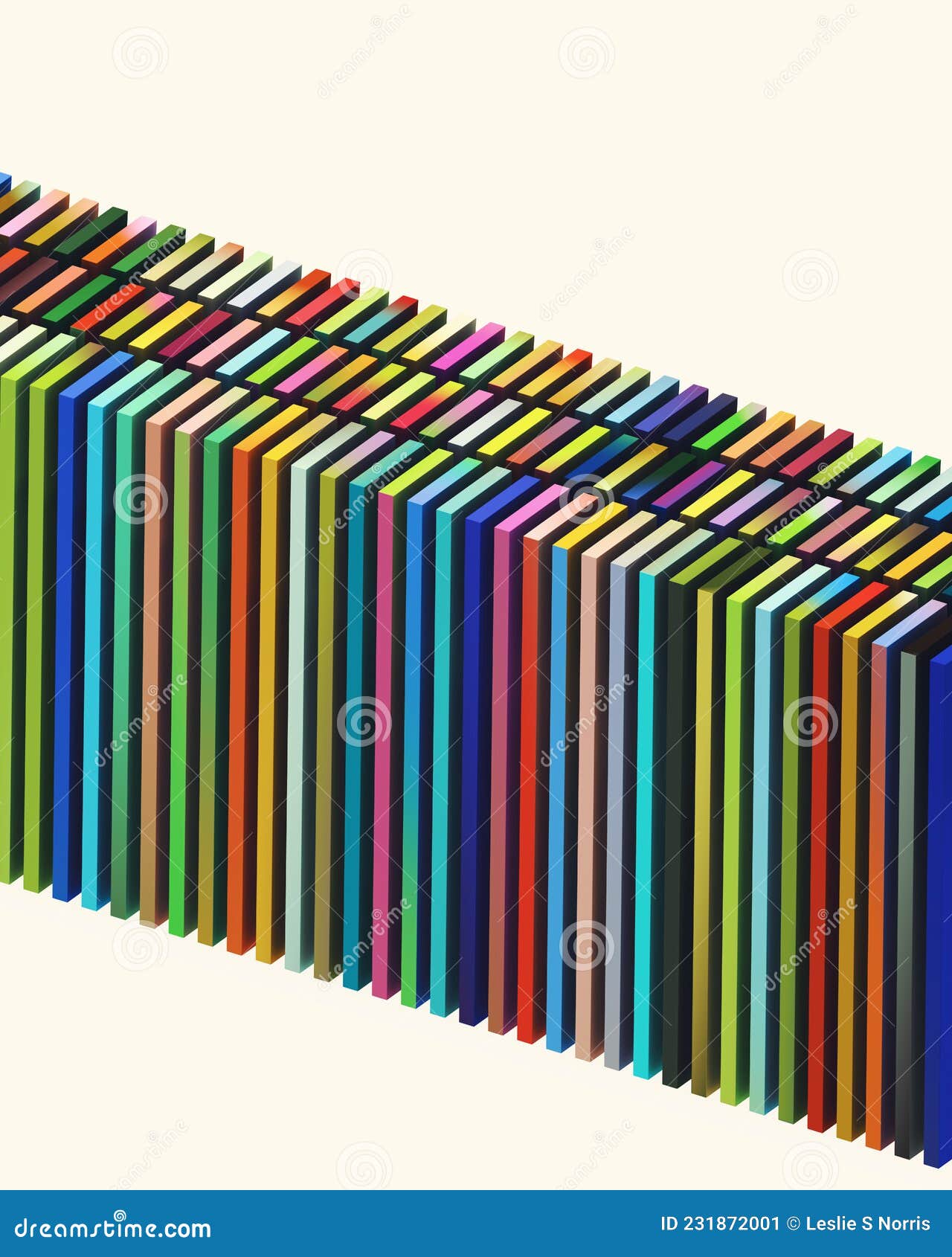 Abstract Array of Multi-colored Blocks Over a Bright White Background ...