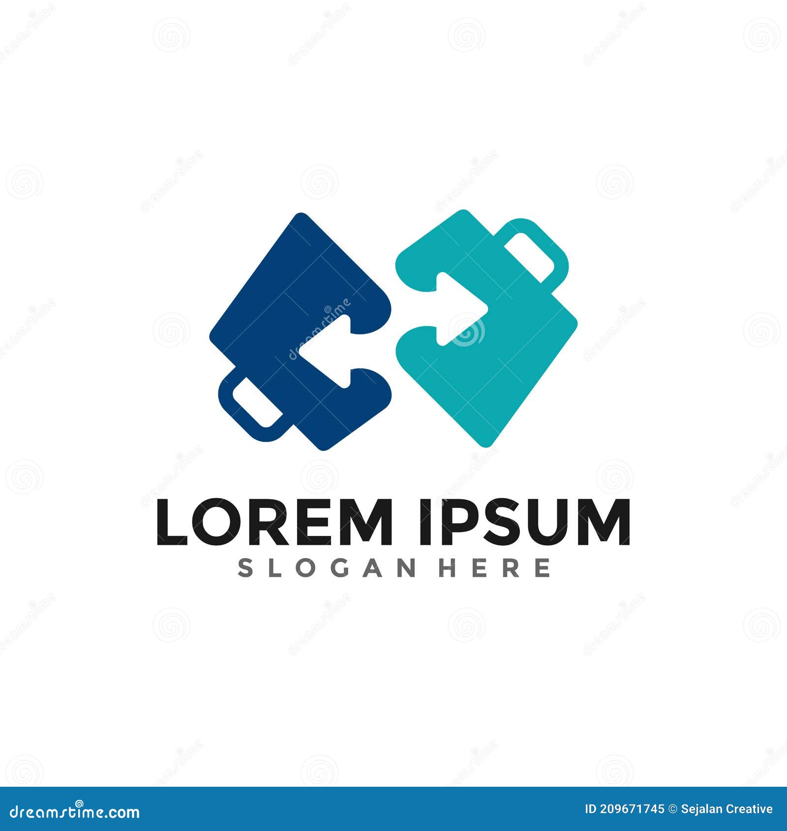 Abstract Arrow Bag Logo Design Template Stock Vector - Illustration of ...