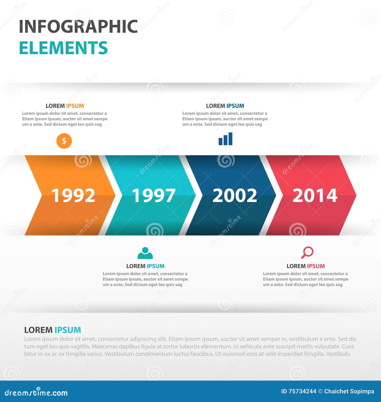 Abstract Arrow Business Timeline Infographics Elements, Presentation ...