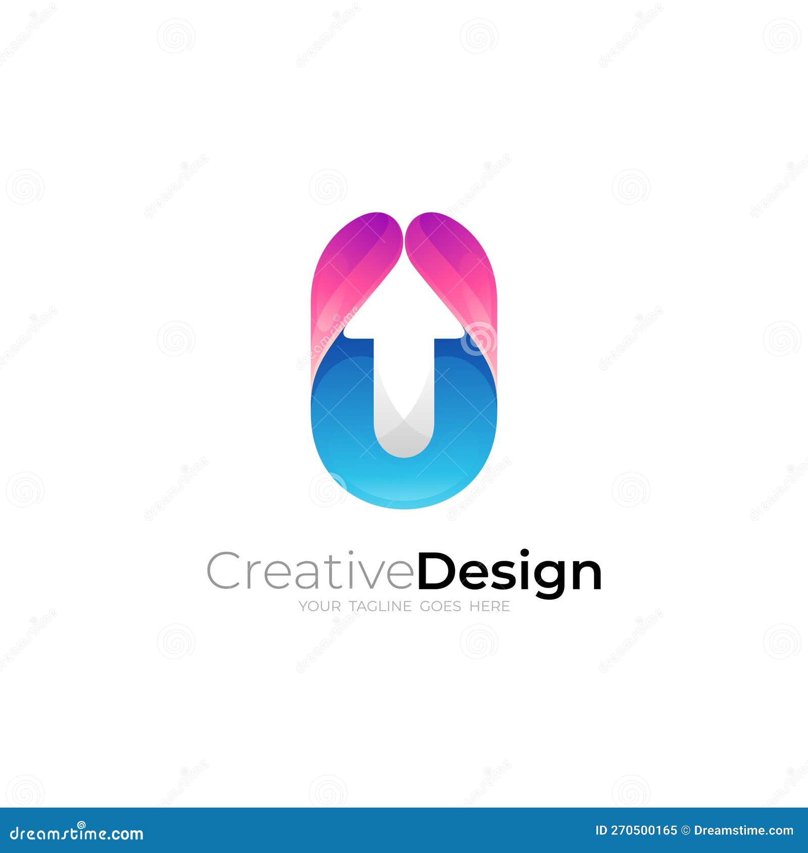 Abstract Arrow Logo and Oval Design Vector, 3d Style Logos Stock Vector ...