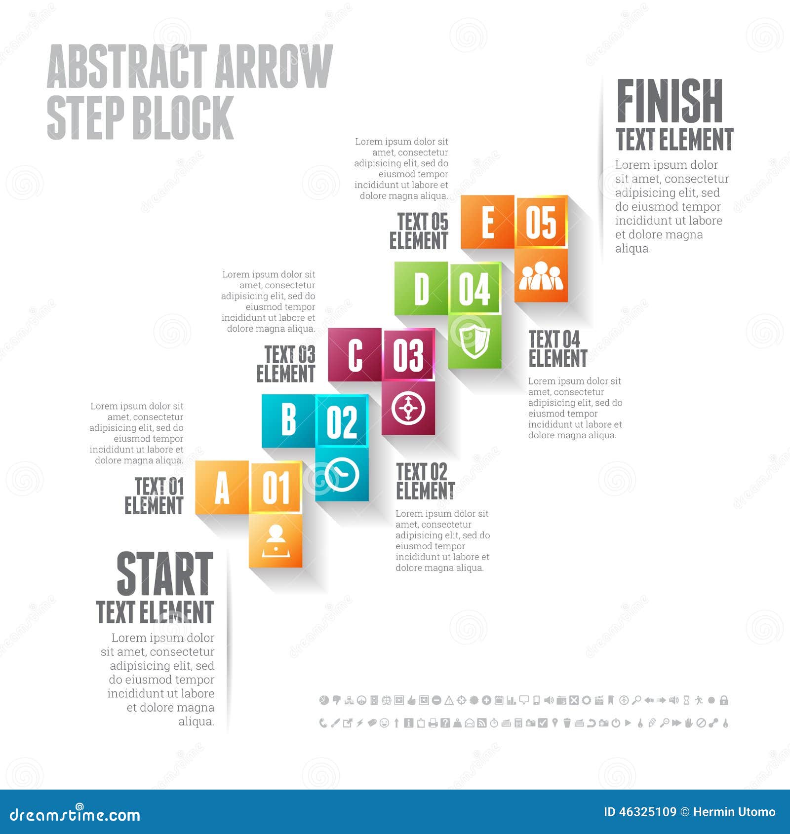 Abstract Arrow Step Block stock vector. Illustration of info - 46325109