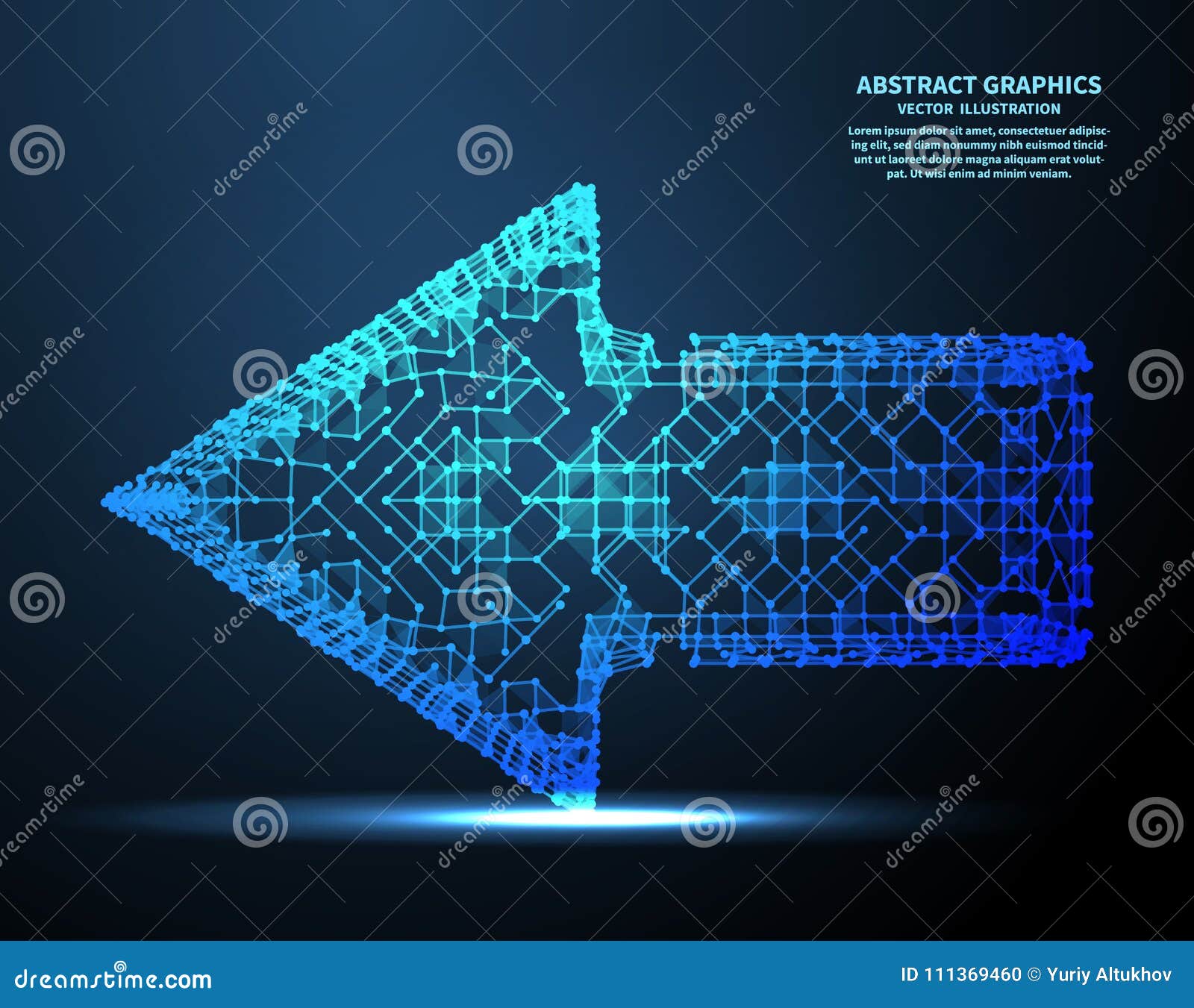 Abstract Arrow, Vector Illustration. Network Connections with Points ...