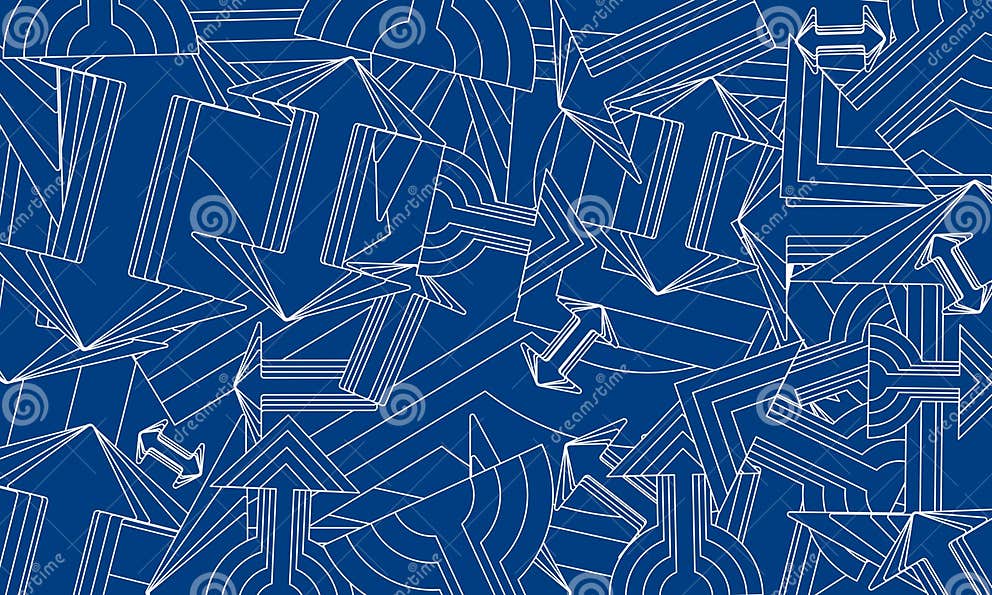 Abstract Blue Background with Arrows. Stock Illustration - Illustration ...