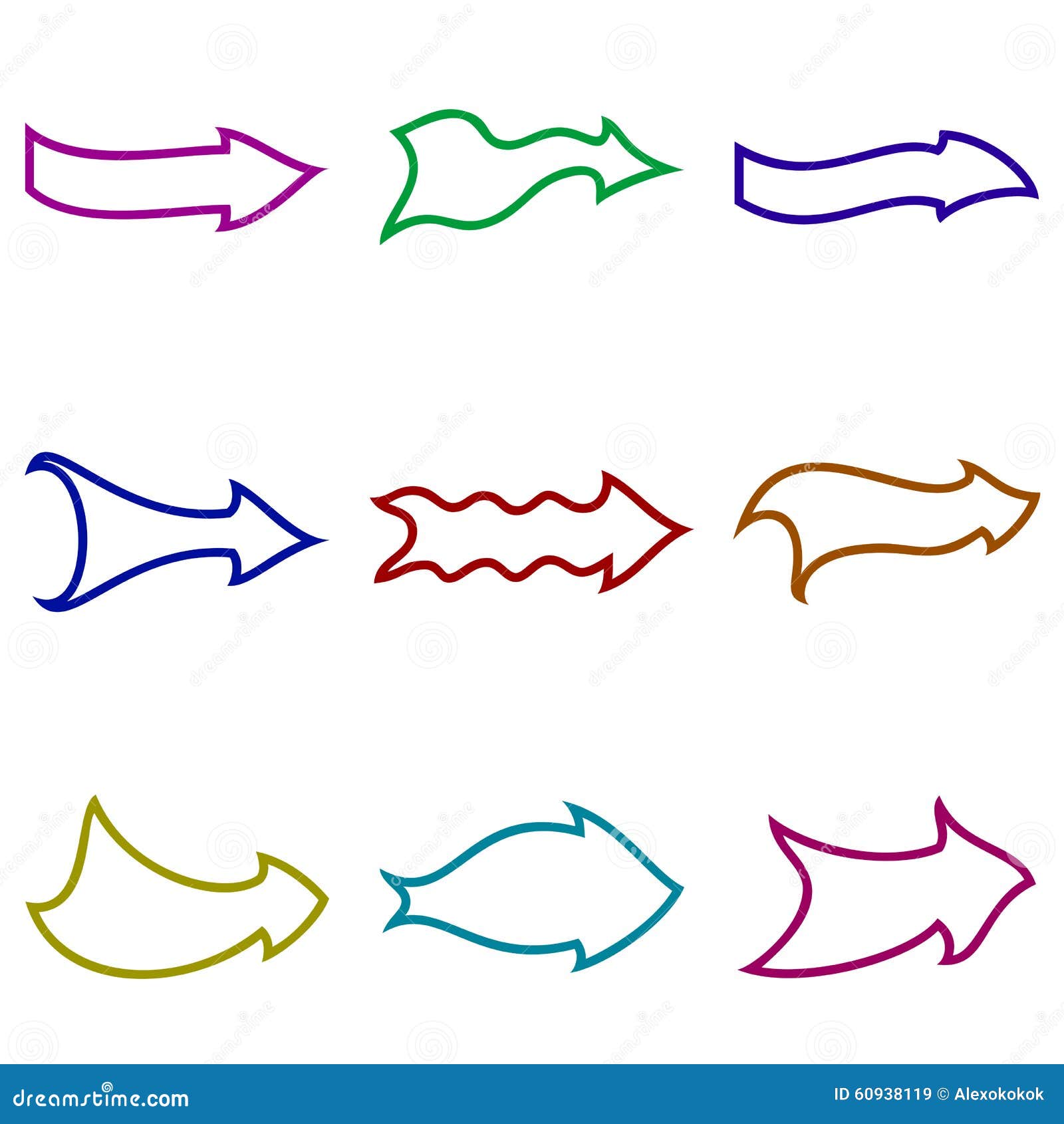 Abstract Arrows, Set stock vector. Illustration of form - 60938119