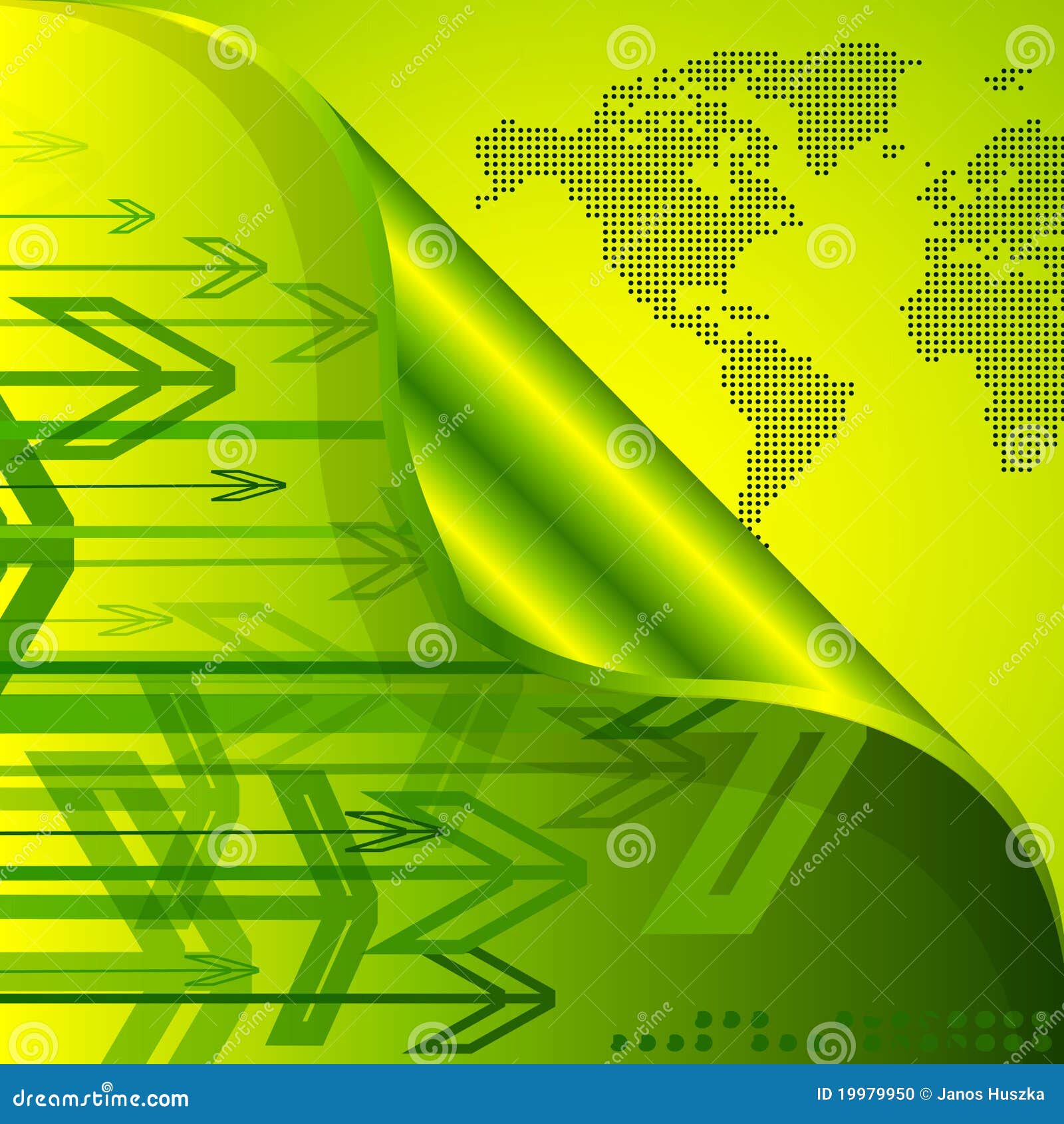 Abstract Arrows and World Map Stock Vector - Illustration of green ...