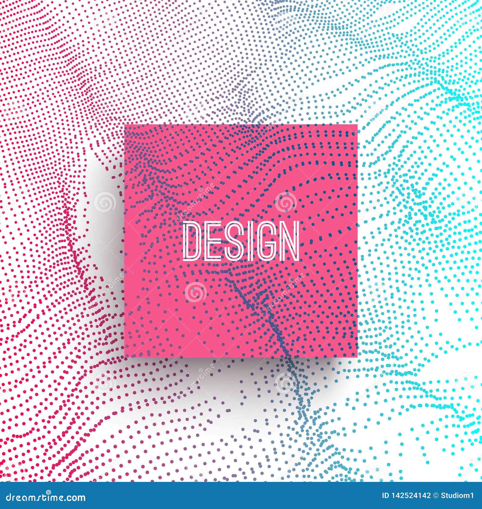 Abstract Art. Array with Dynamic Emitted Particles. Science or ...