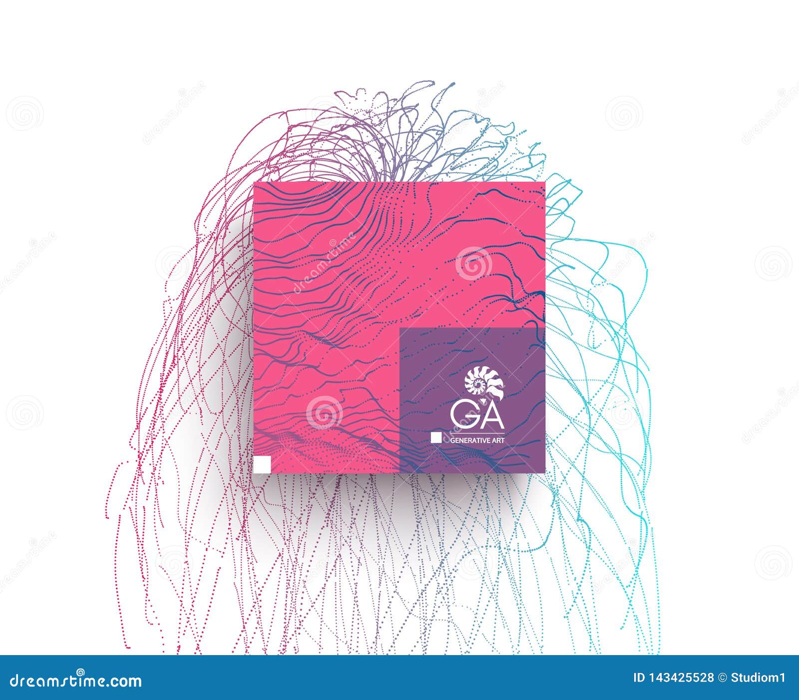 Abstract Art Array With Dynamic Emitted Particles Science Or Technology Background Network