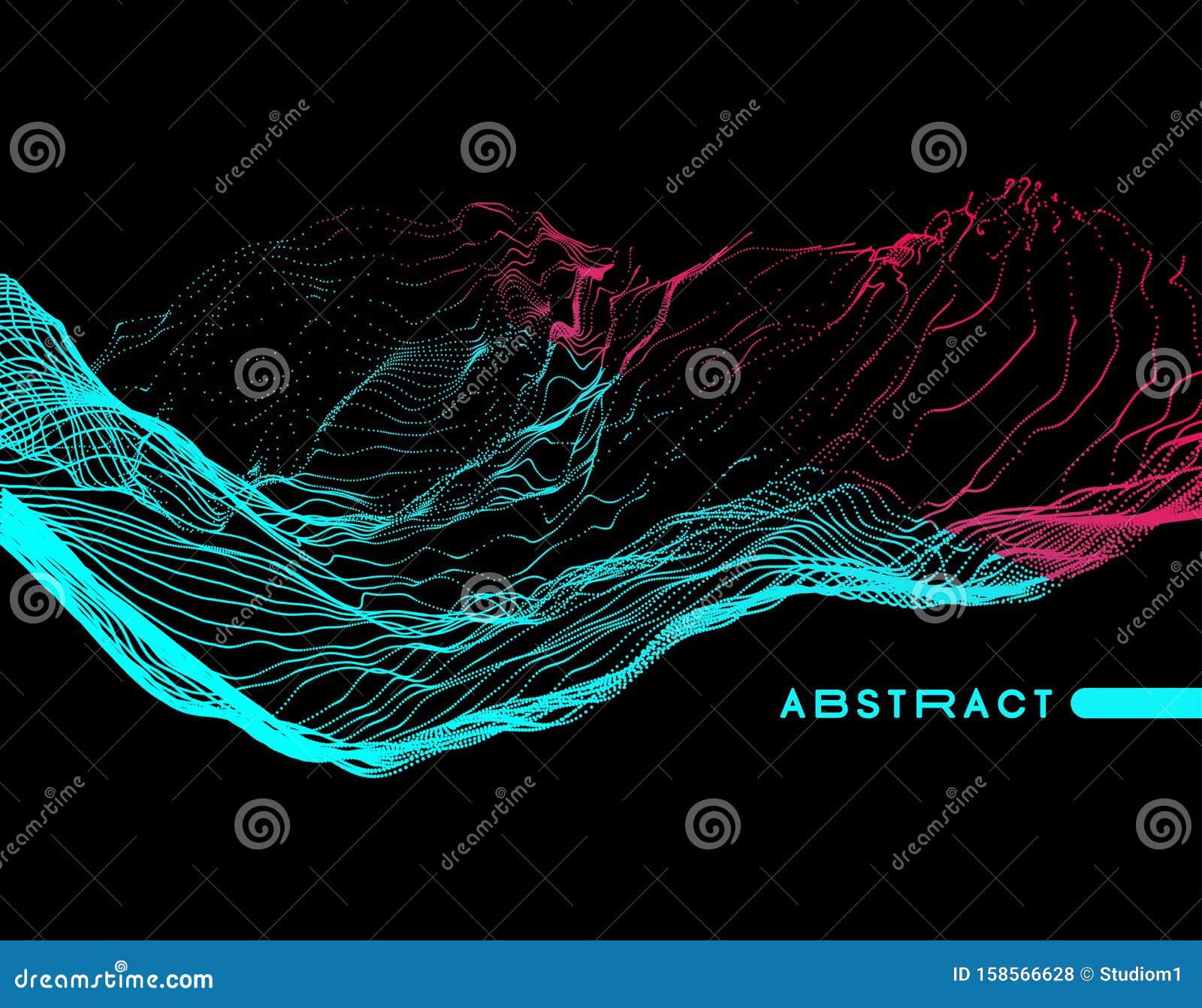 Abstract Art. Array With Dynamic Emitted Particles. Water Splash ...