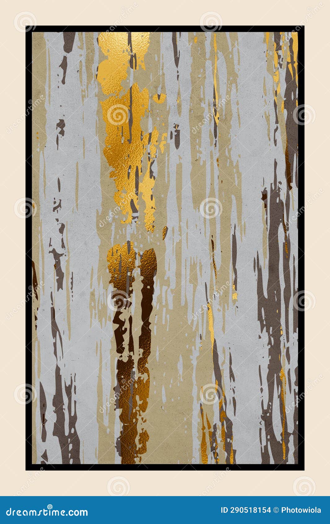 Abstract Art. Artistic Illustration for Printing. Gold Wall Art Stock ...