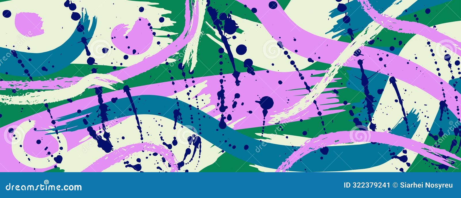 Abstract Art Background, Colorful Paint Brush Pattern, Doodle Elements ...