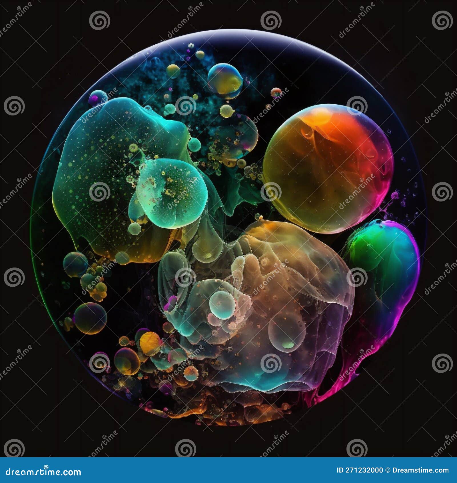 Colourful Bubbles And Bokeh Lights Background Wallpaper Stock Image ...