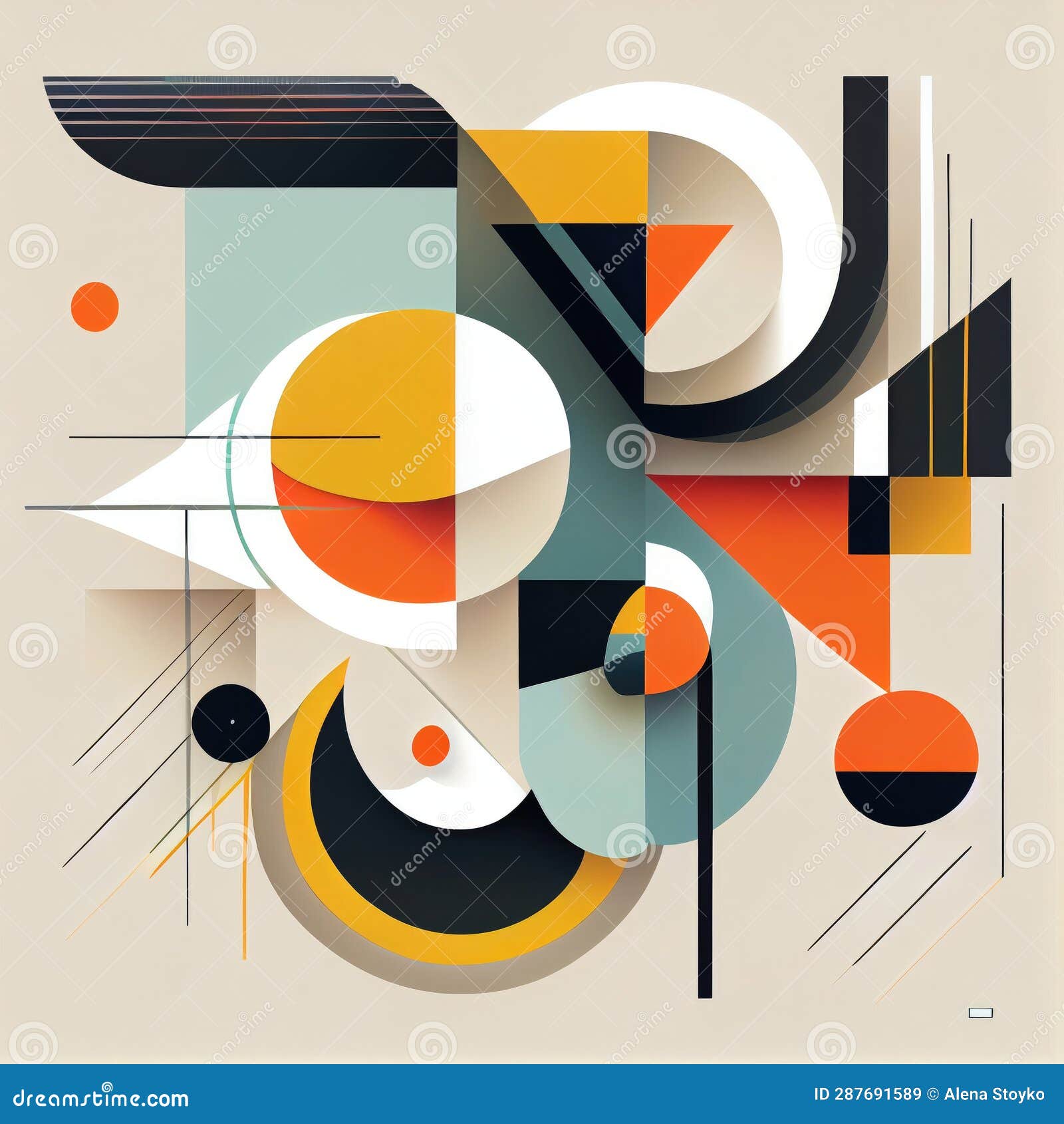 Abstract Art Background with Geometric Elements Stock Illustration ...