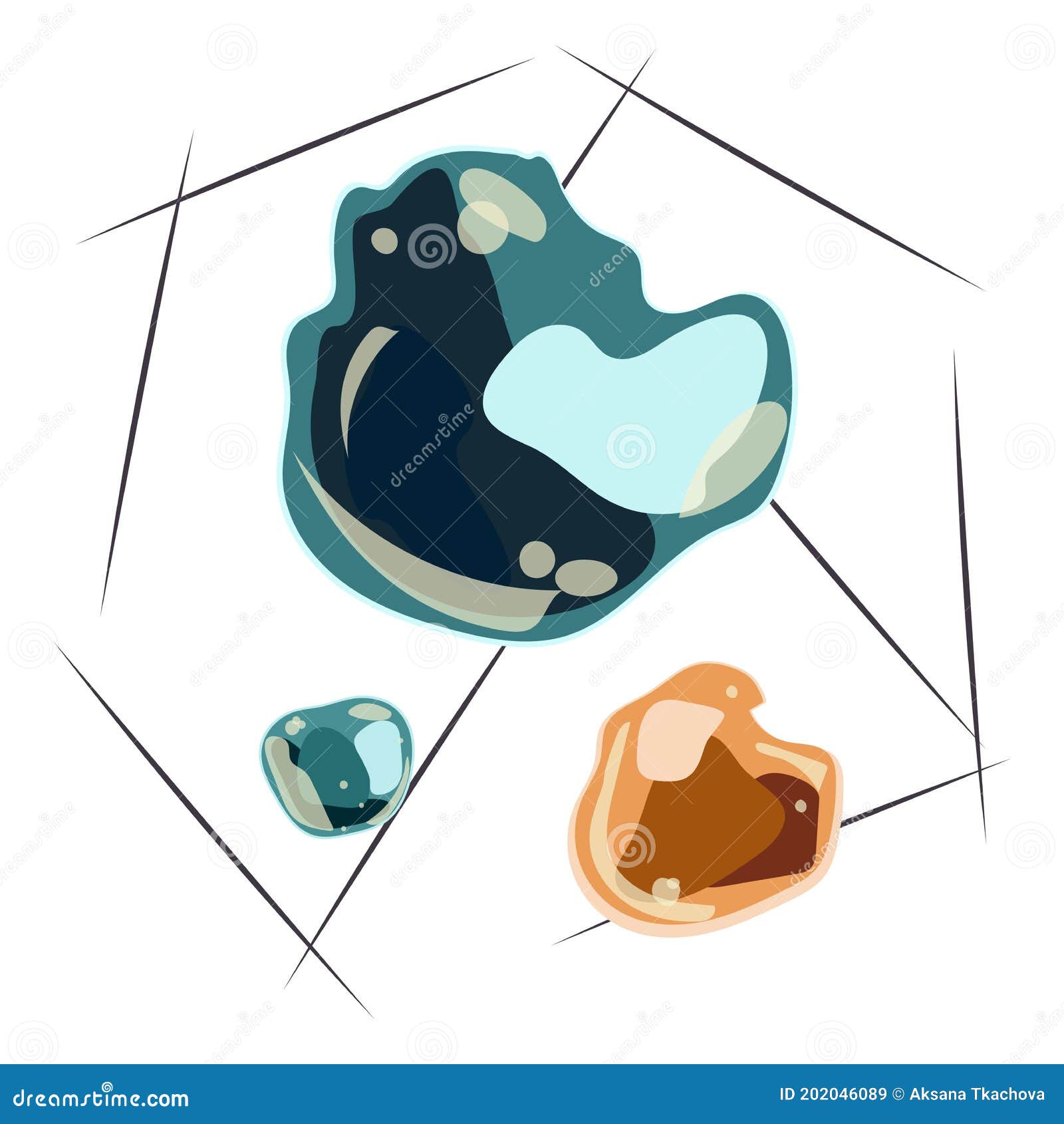 Abstract Art Background with Glass Spots of Elements Stock Illustration ...