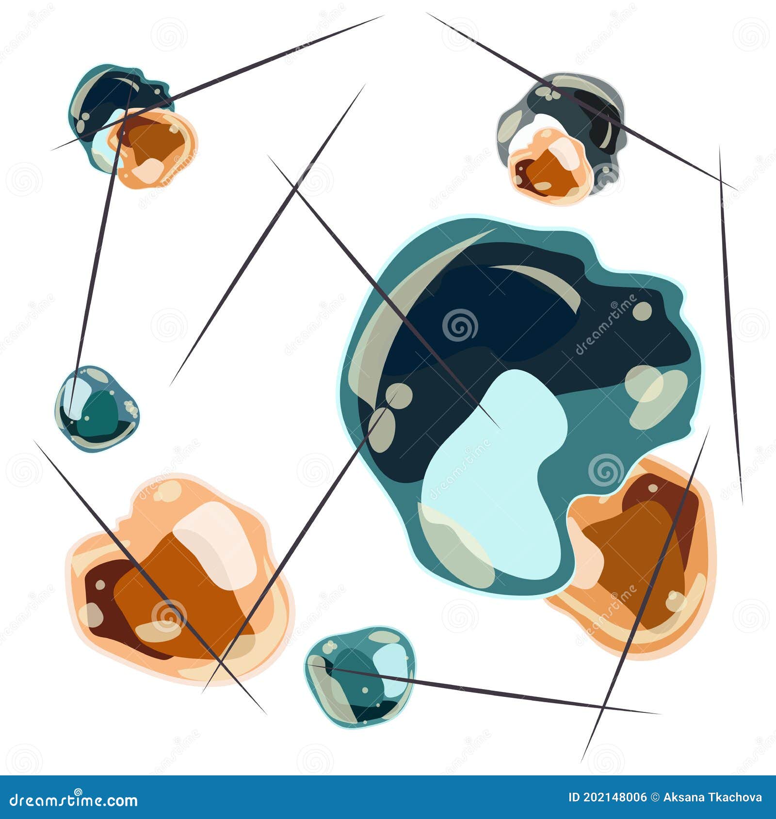 Abstract Art Background with Glass Spots of Elements Stock Illustration ...