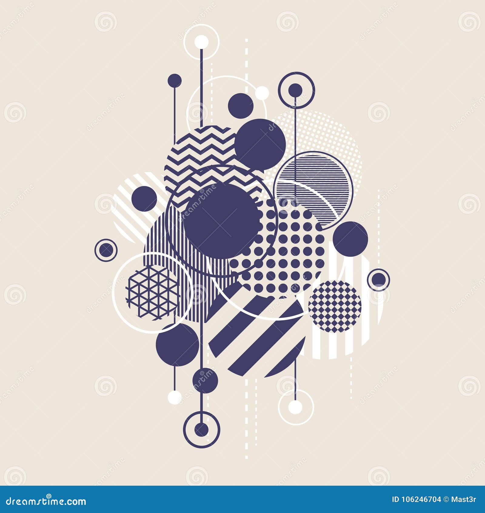 Abstract Art Background with Modern Geometric Round Stock Vector ...