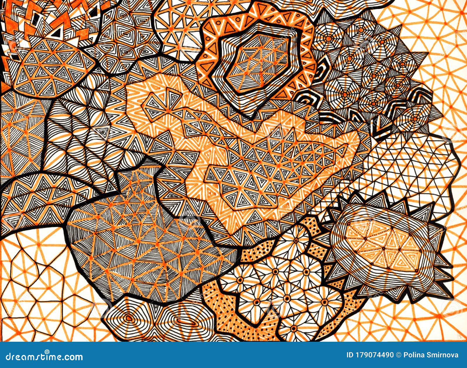 Abstract Art Background with Orange Structure Stock Illustration ...