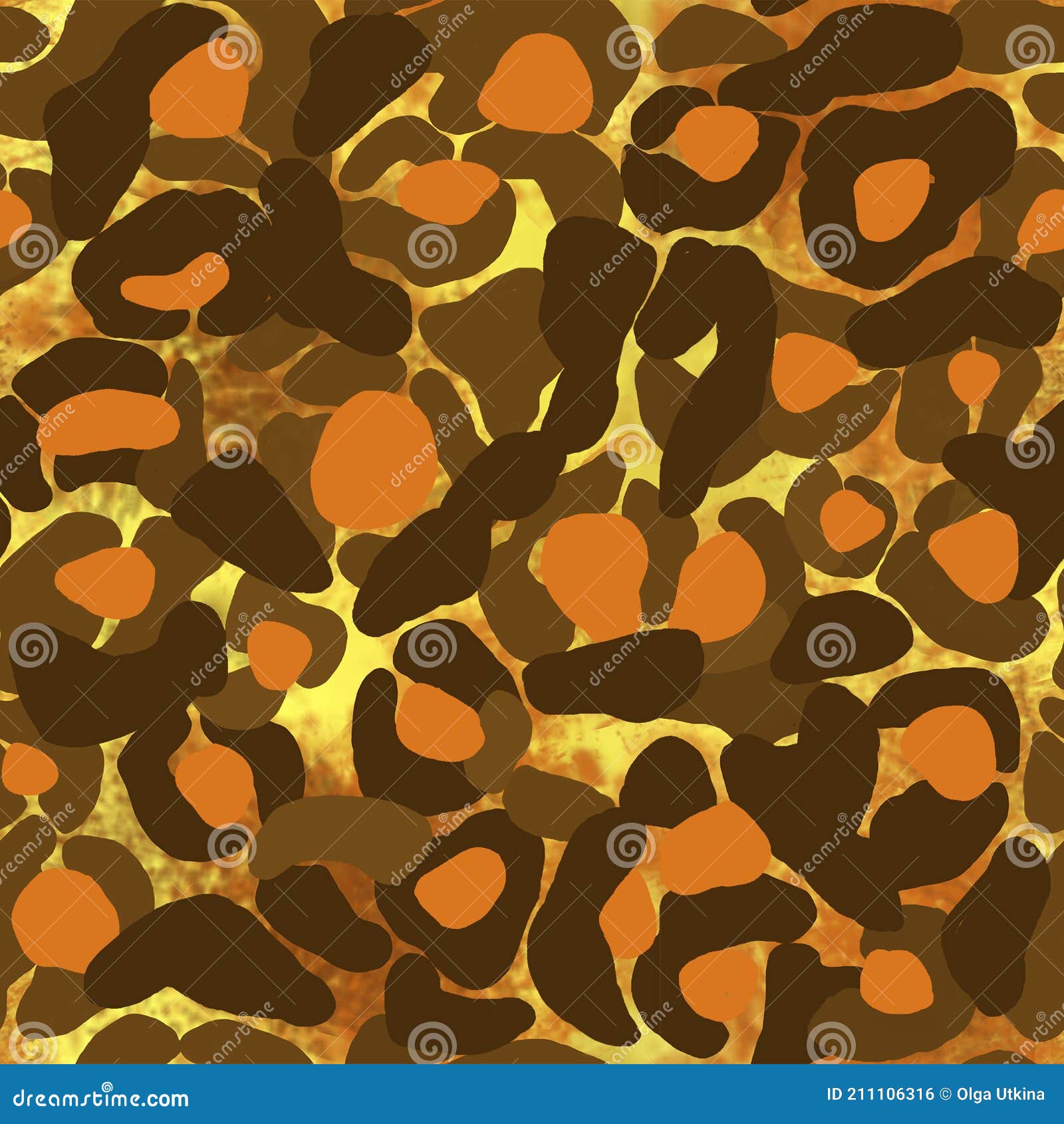 Abstract Art Background with Painted Jaguar Leopard Spots Stock ...