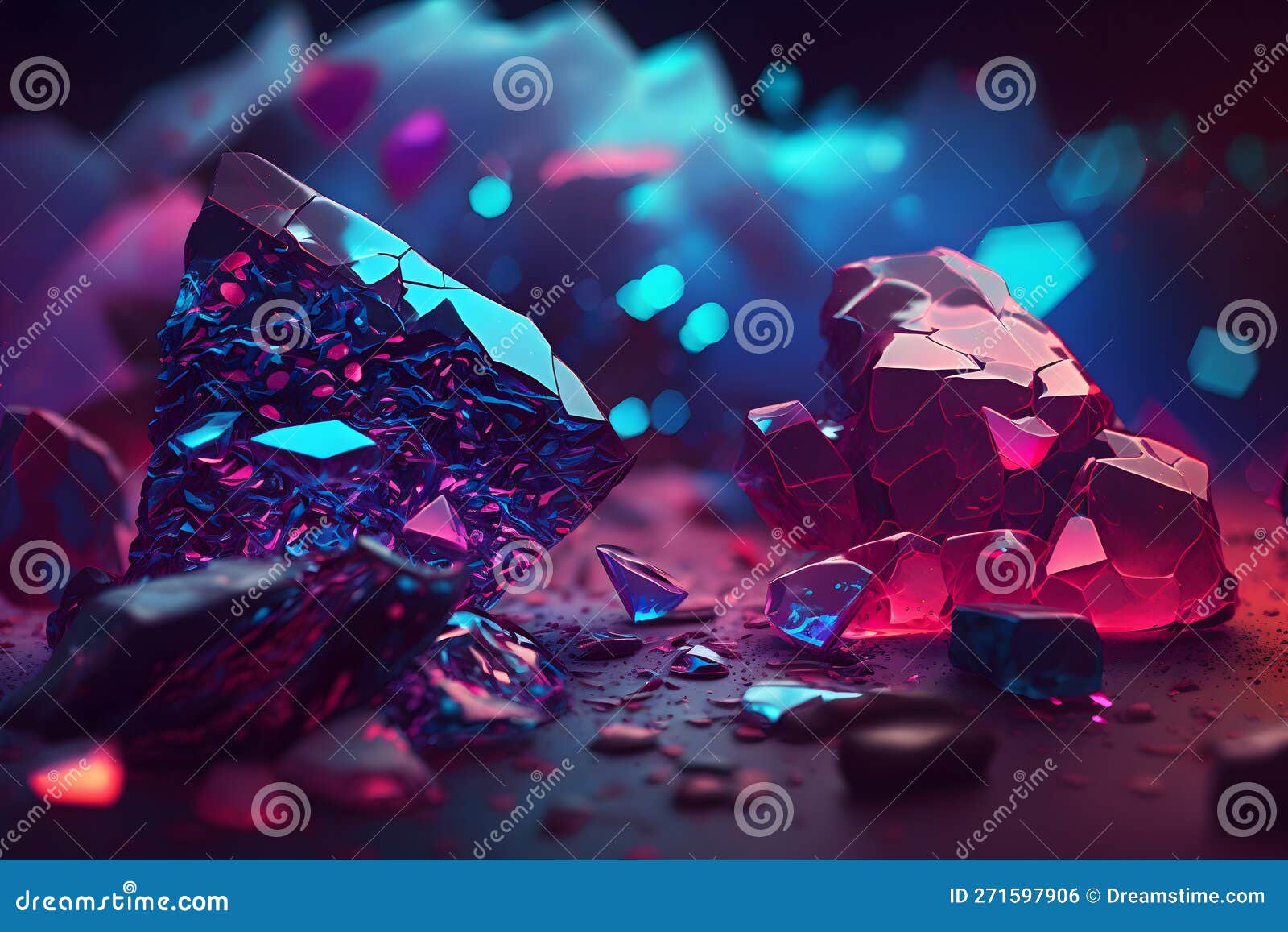 Abstract Art Background with Part of Surreal Ruby Gemstone Crystal with ...