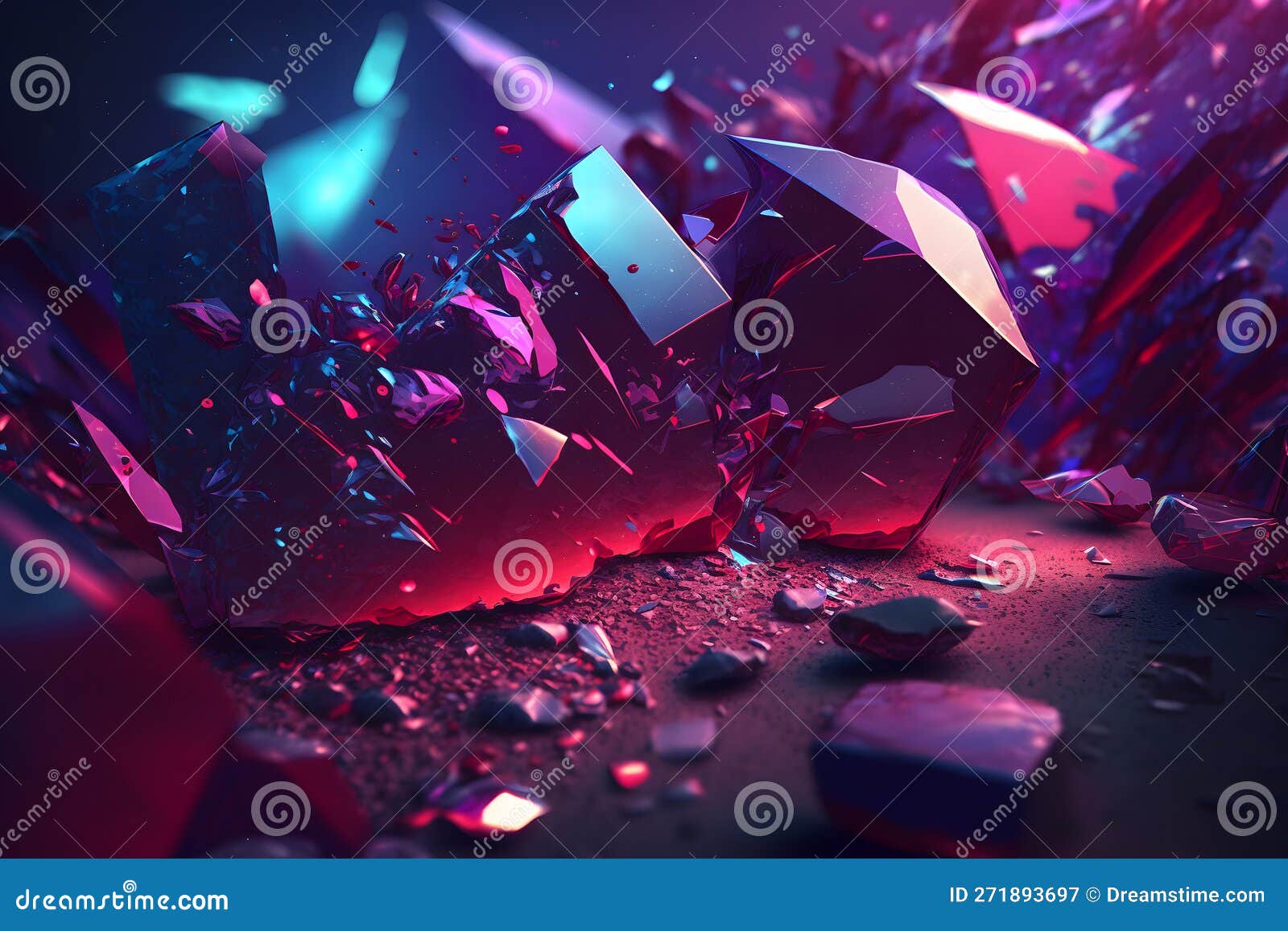 Abstract Art Background with Part of Surreal Ruby Gemstone Crystal with ...