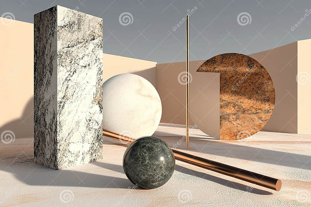 Abstract Art Backgrounds with Geometric 3D Figures Stock Illustration ...