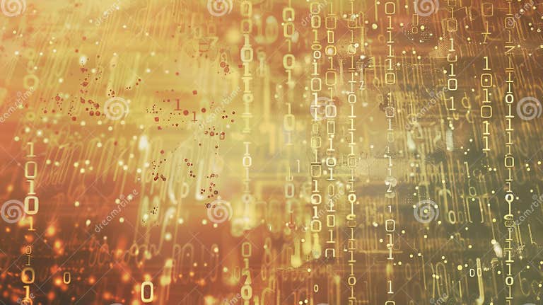 Abstract Art of Binary Code and Digital Waves in Blue and Pink Colors ...