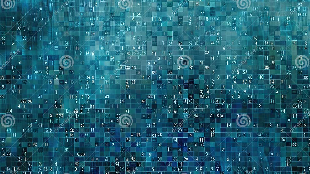 Abstract Art of Binary Code and Digital Waves in Blue and Pink Colors ...