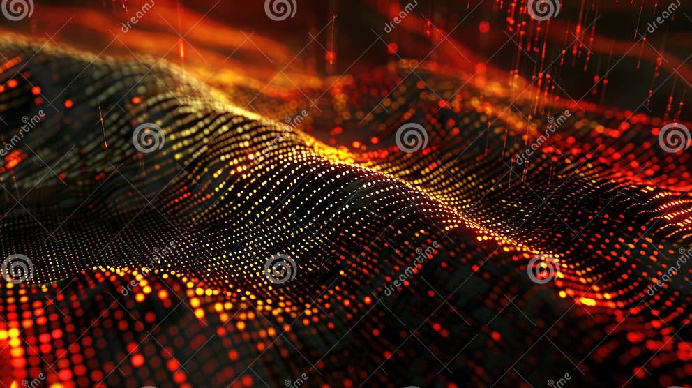 Abstract Art of Binary Code and Digital Waves in Blue and Pink Colors. AIG53F. Stock Image ...