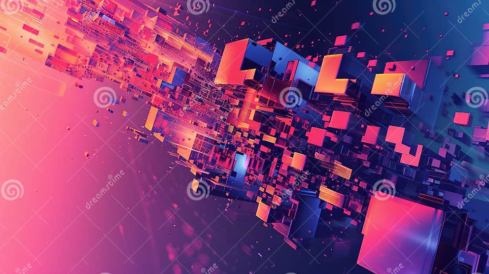 Abstract Art of Binary Code and Digital Waves in Colorful Vibrant ... Abstract Art of Binary Code and Digital Waves in Colorful Vibrant ...