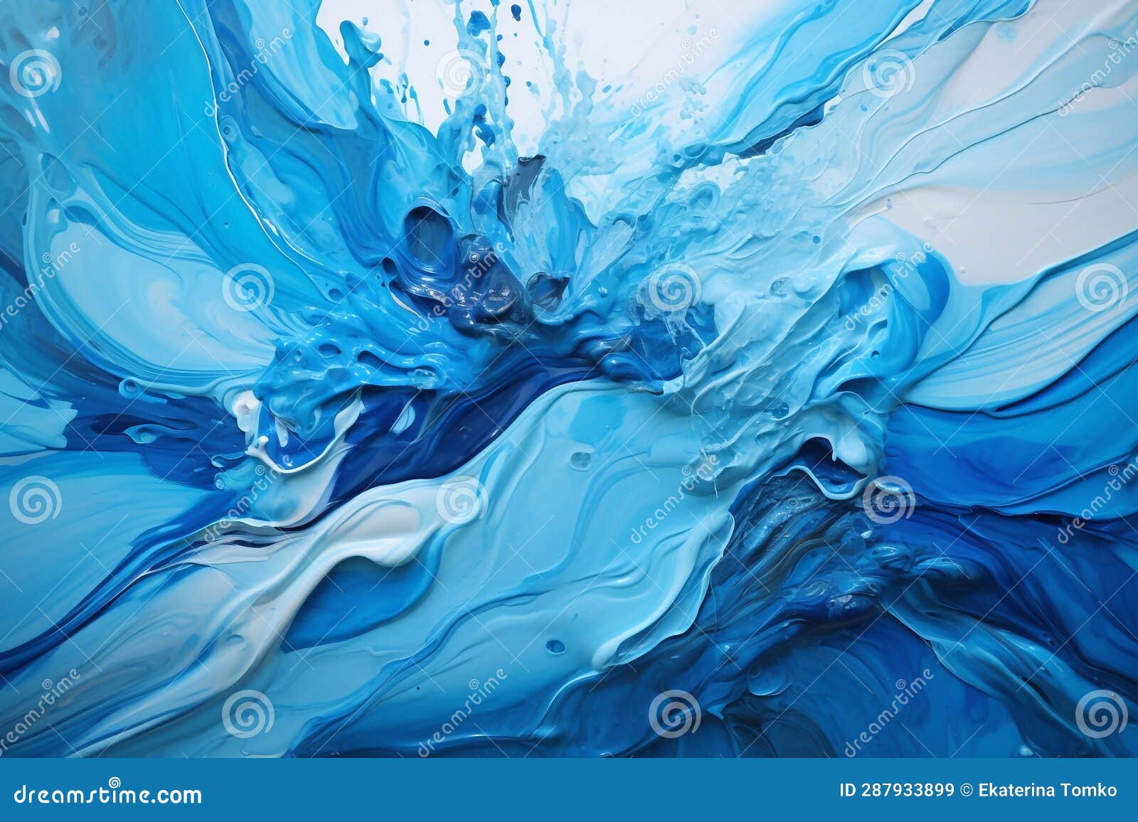 Abstract Art Blue Paint Background with Liquid Fluid. Ai Generative ...