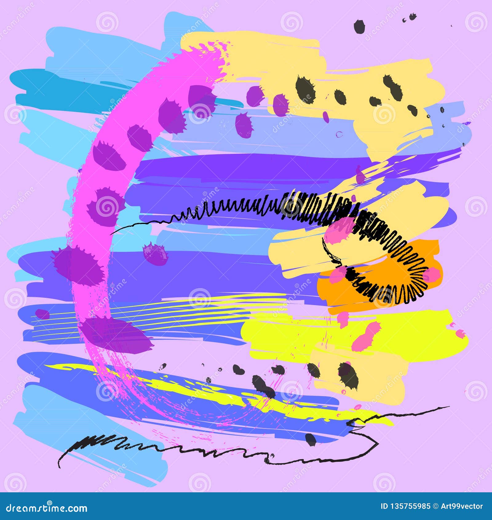 Abstract Art Brush Strokes Style Backgrounds Stock Illustration ...