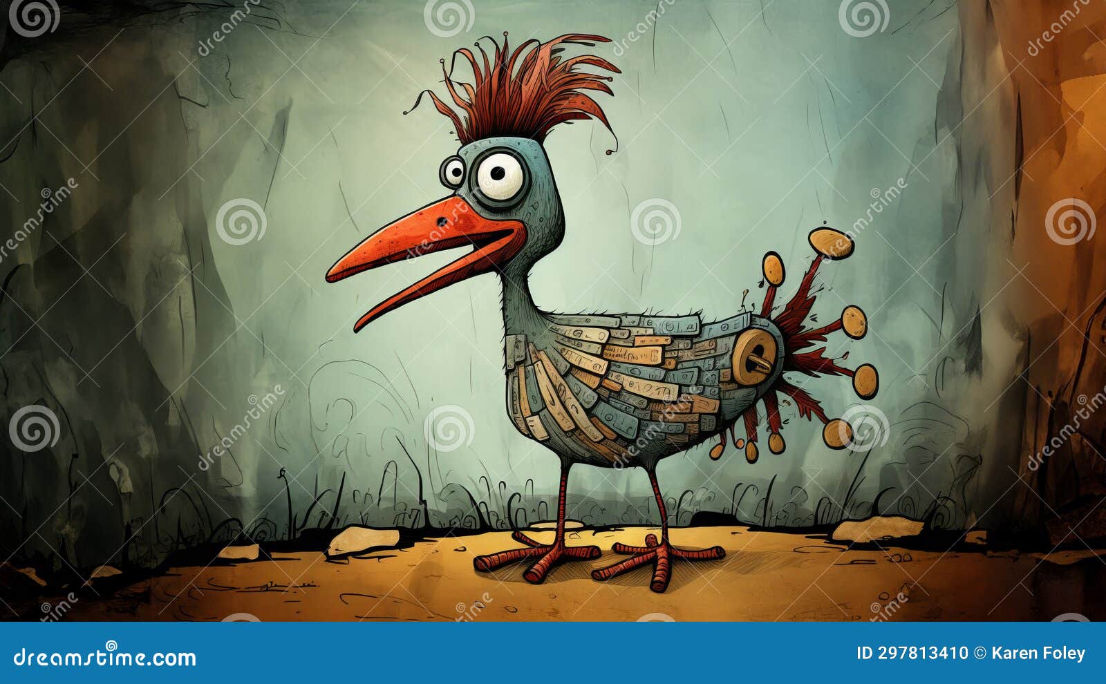 Chicken Abstract Art Brut Animal Character Stock Photography ...