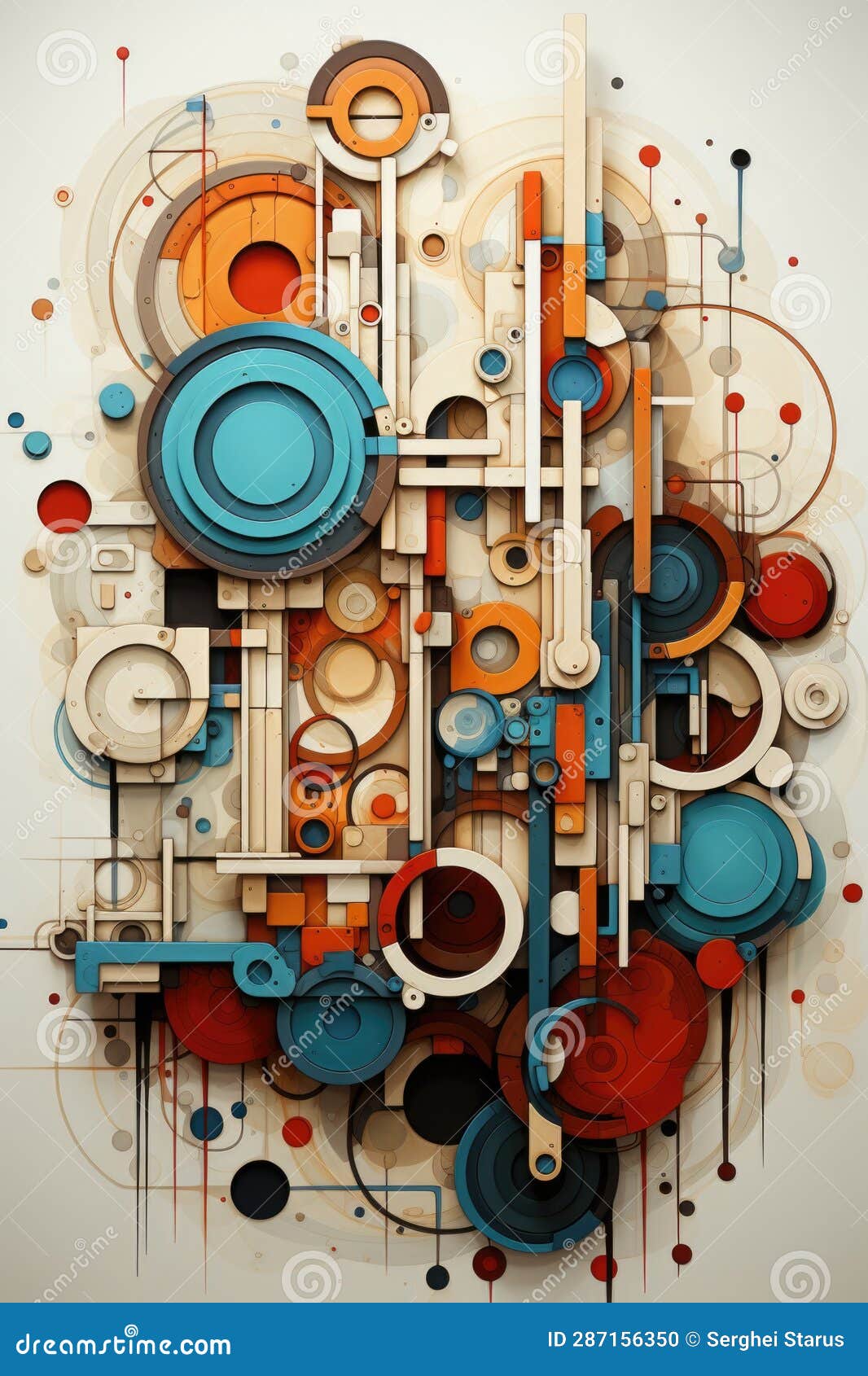 Abstract Art with Circles and Circles. Generative AI Image Stock Illustration - Illustration of ...