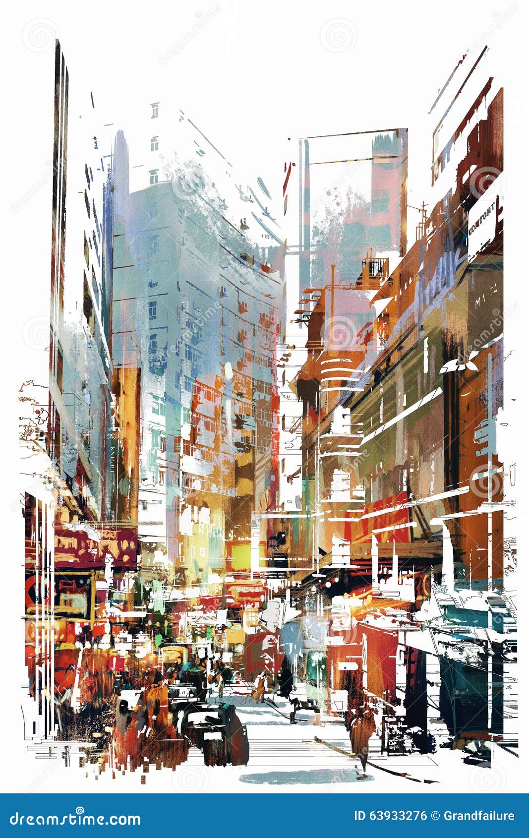 Abstract art of cityscape stock illustration. Illustration of artistic ...