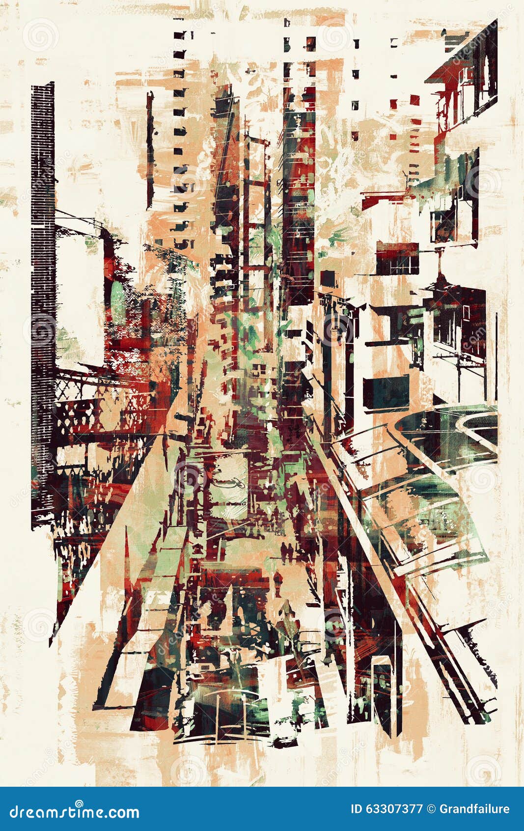 Abstract art of cityscape stock illustration. Illustration of wallpaper ...