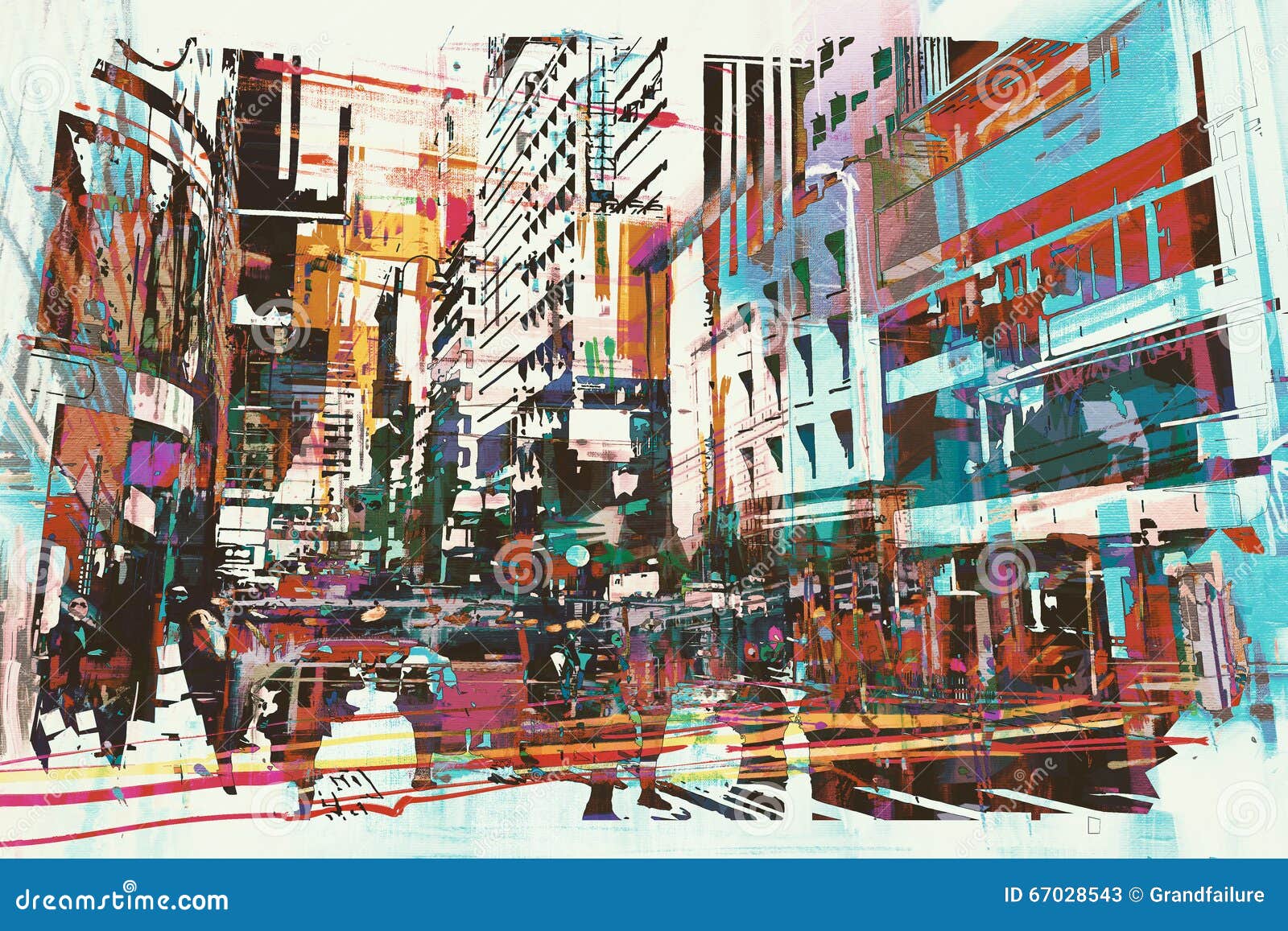 Abstract art of cityscape stock illustration. Illustration of vivid ...
