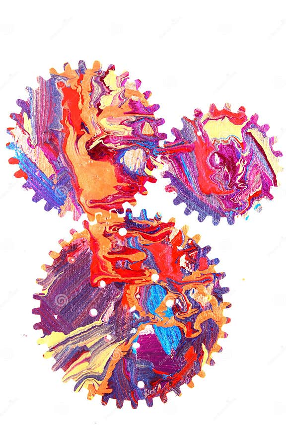 Abstract Art with Cogwheels Stock Image - Image of colorful, abstract ...