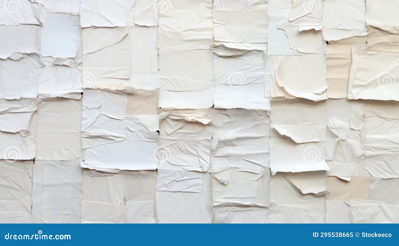 Abstract Art Collage Grungy Patchwork of Ripped Lycra and Sticky Notes ...